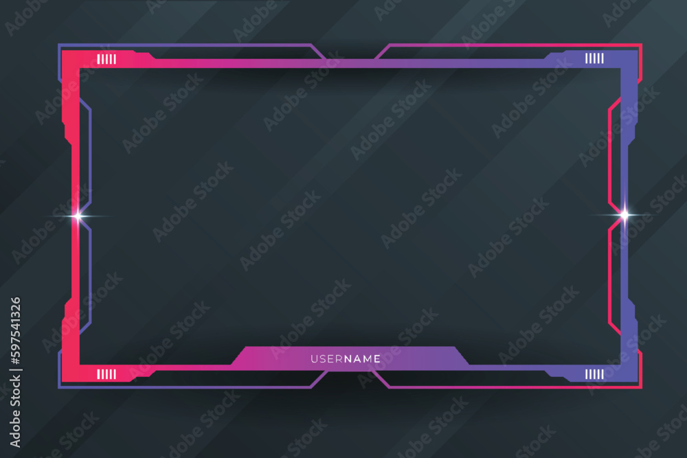 Twitch overlay gamer and streamer border concept Stock Vector | Adobe Stock
