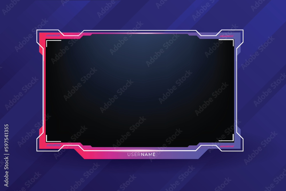 Game stream frames or panels. Futuristic frames for live gaming streamers. Twitch stream panel ...
