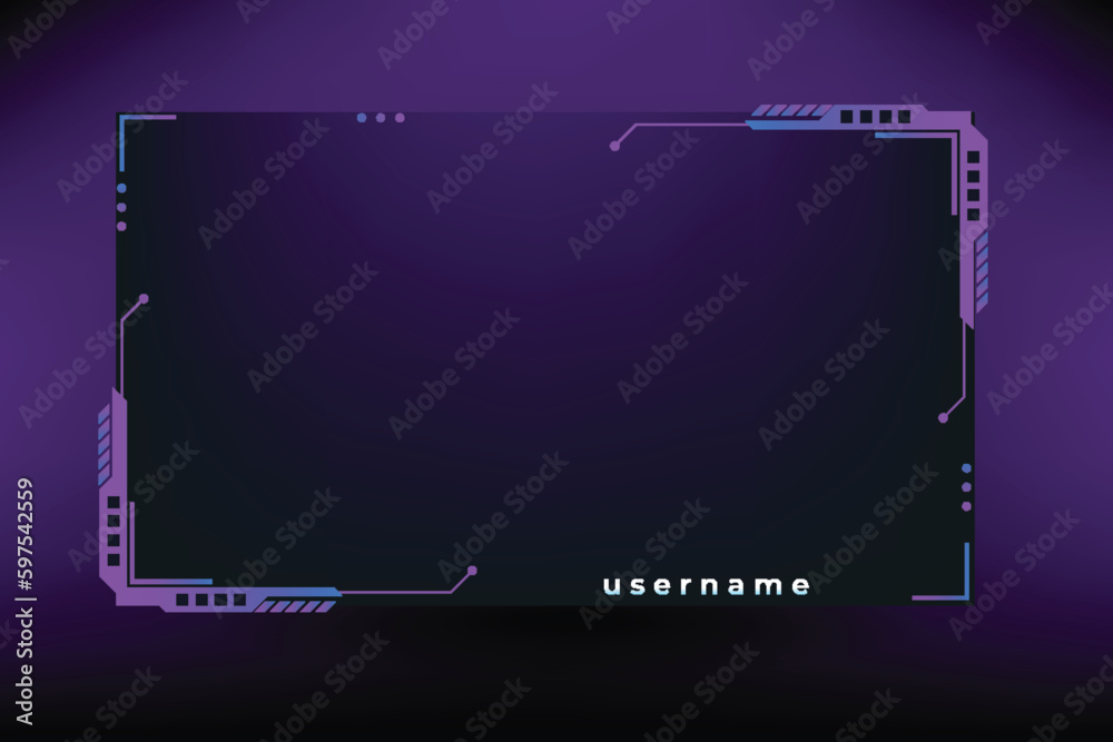 Twitch overlay gamer and streamer border concept Stock Vector | Adobe Stock
