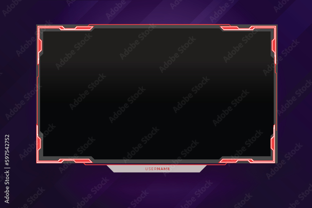 Vetor de Game stream frames or panels. Futuristic frames for live ...