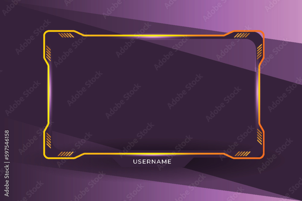 Twitch stream panel overlay template. Digital streaming screen ...