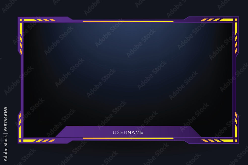 Twitch stream panel overlay template. Digital streaming screen ...
