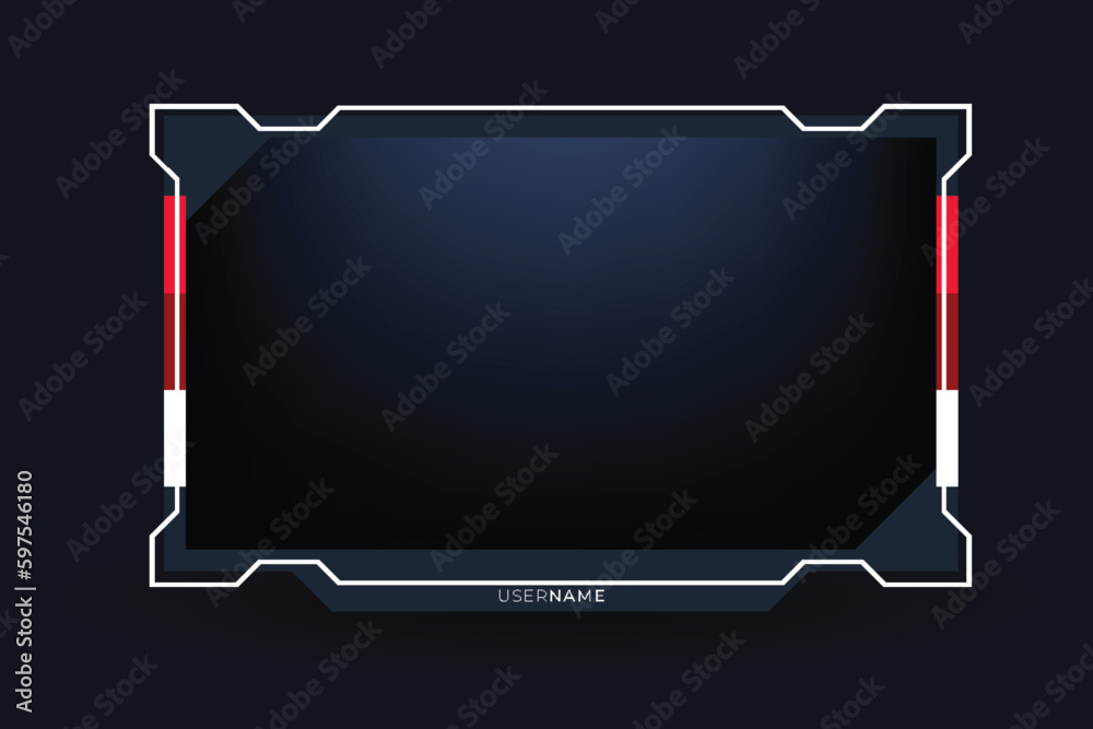 Vektorová grafika „Twitch stream panel overlay template. Digital ...