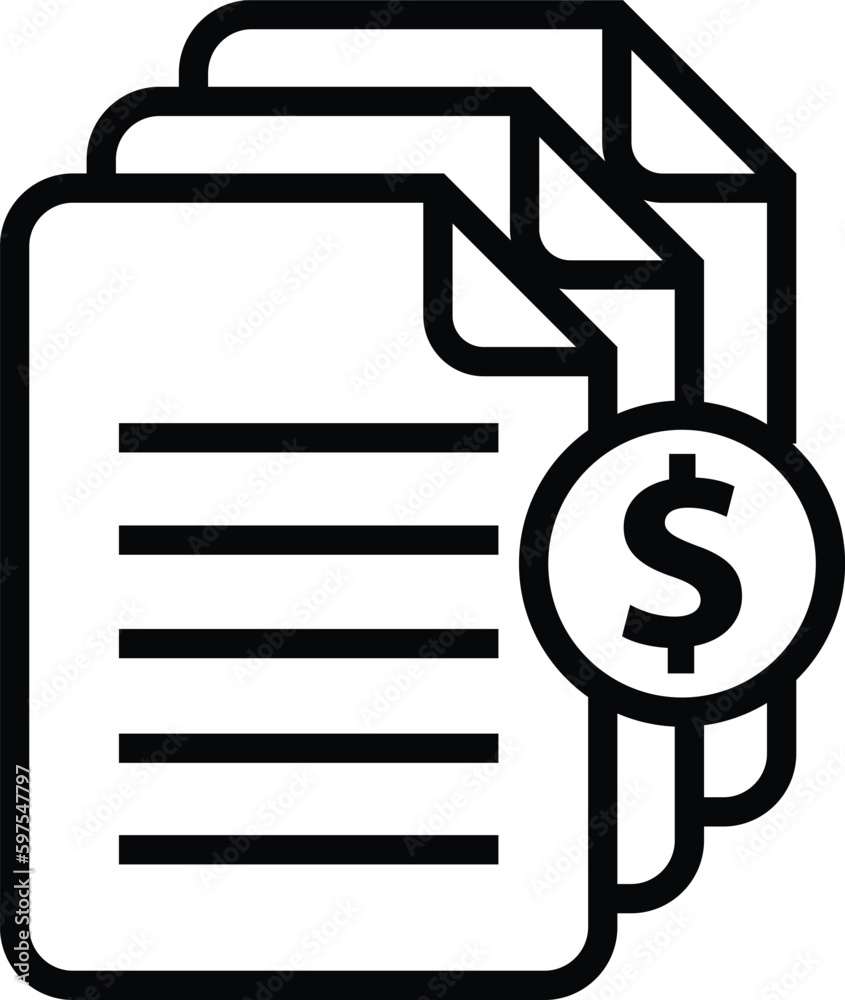 Invoice icon. Bill paid symbol. Tax form outline icon. Paper document ... Invoice icon. Bill paid symbol. Tax form outline icon. Paper document ...