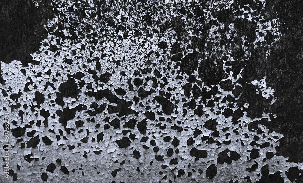 black and white rust surface. Negative space texture. Burnt steel ...