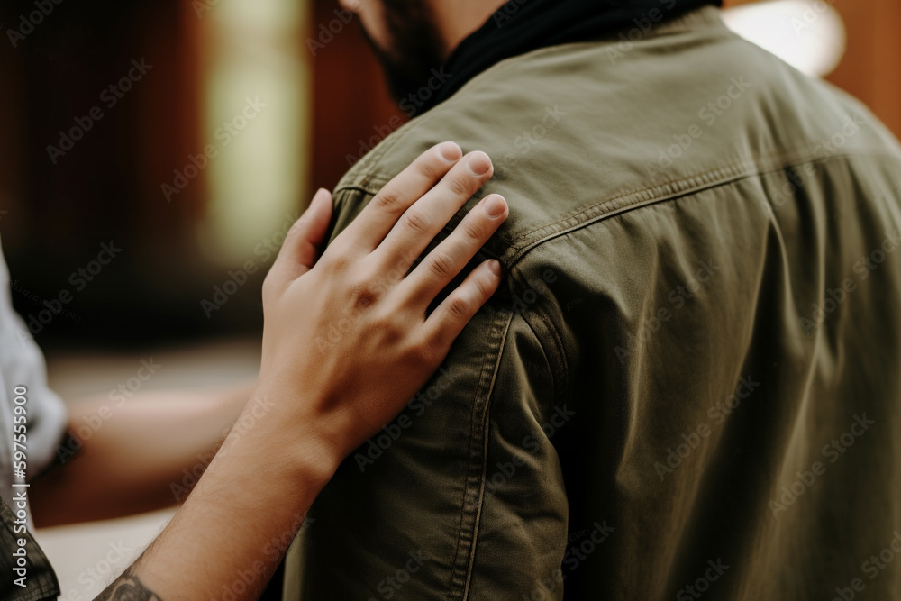 A friendly hand on the shoulder as a sign of support. Generative AI ...