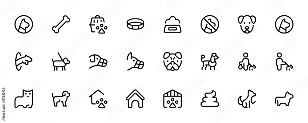 Dog icon. dogs related icon flat vector and illustration, graphic ...