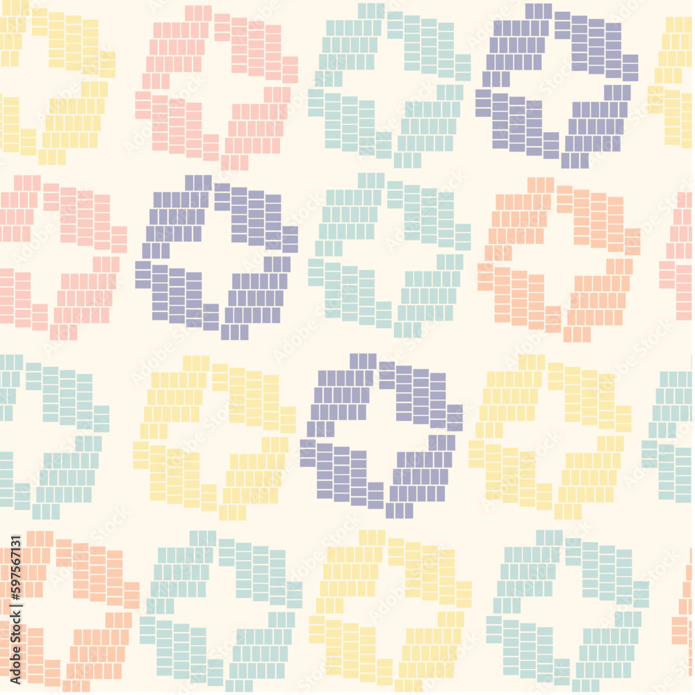 Kids pastel pattern. Abstract shapes seamless repeat pattern design ...