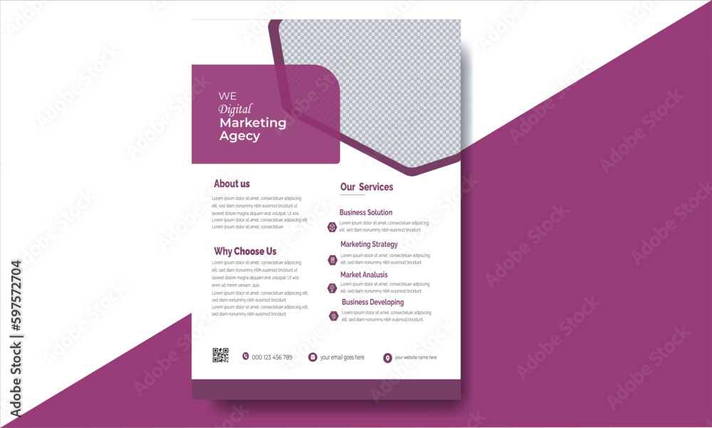 vector template in A4 size poster flyer pamphlet brochure cover design ...