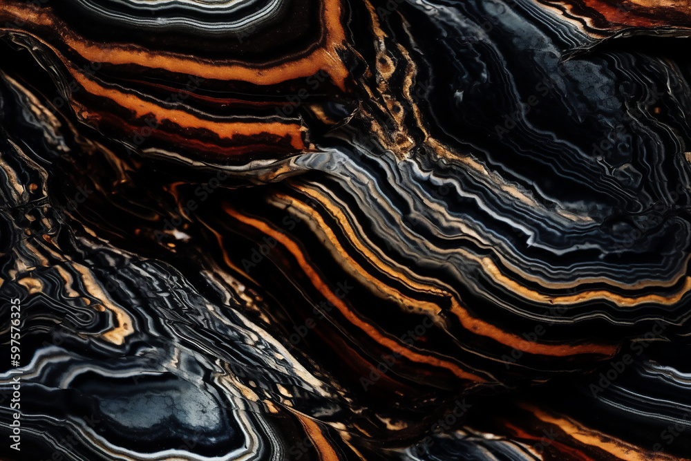 AI generated seamless texture background of Obsidian volcanic mineral ...