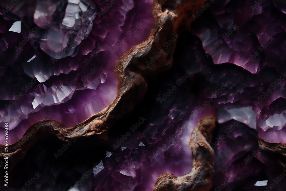 AI generated seamless texture background of Amethyst mineral. Stock ...