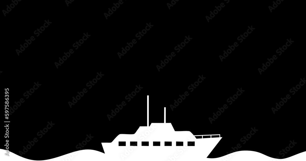 ship clip art simple animation in the ocean footage Stock Video | Adobe ...
