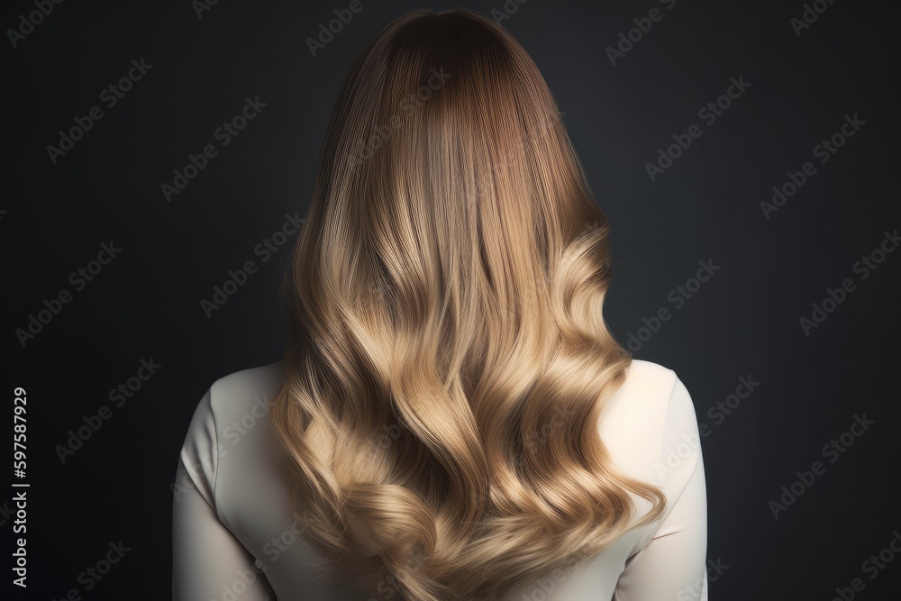 Woman from the back with balayage ombre hair dye technique, featuring a ...