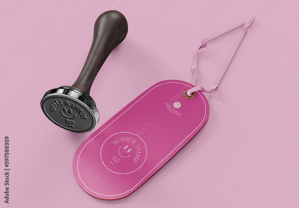 Stamp with Tag Mockup Stock Template | Adobe Stock