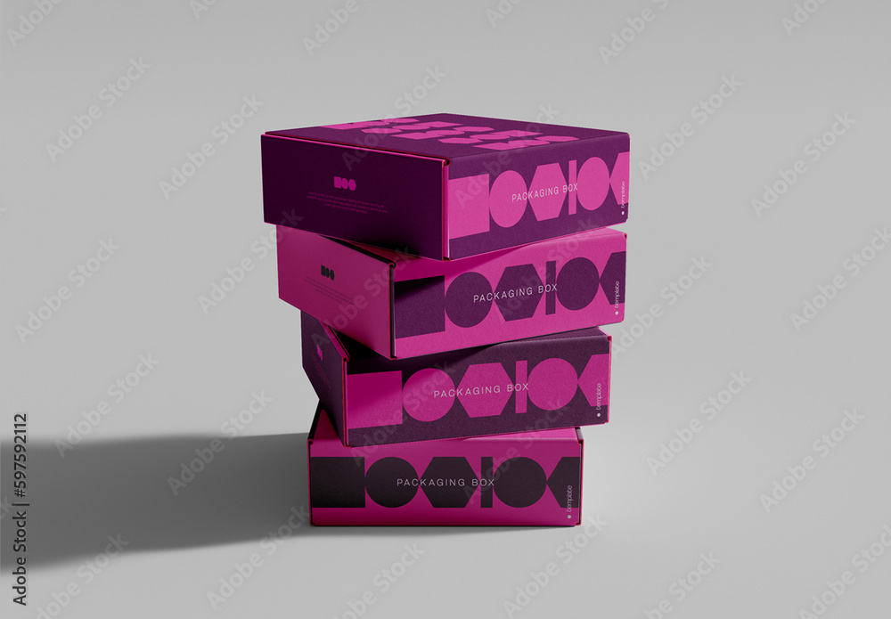 Stacked Mailing Boxes Mockup Stock Template | Adobe Stock