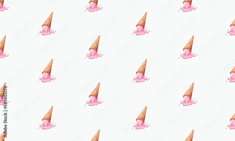 Seamless melting ice cream pattern for wallpaper, background, print and ...
