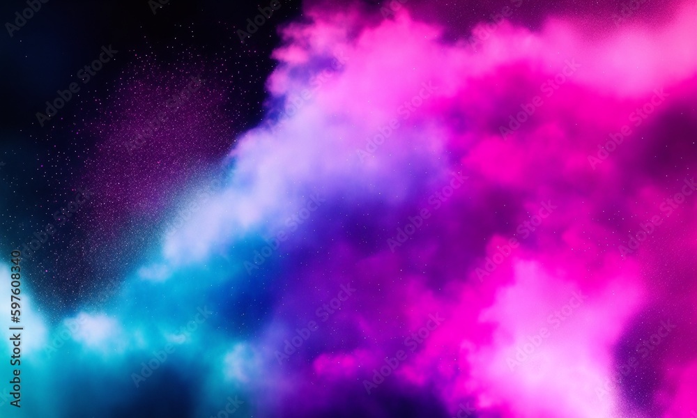 Glitter mist. Color vapor texture. Ink water mix. Fantasy sky. Neon ...