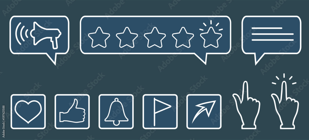 Vector label of customer feedback. Social media notification and ...
