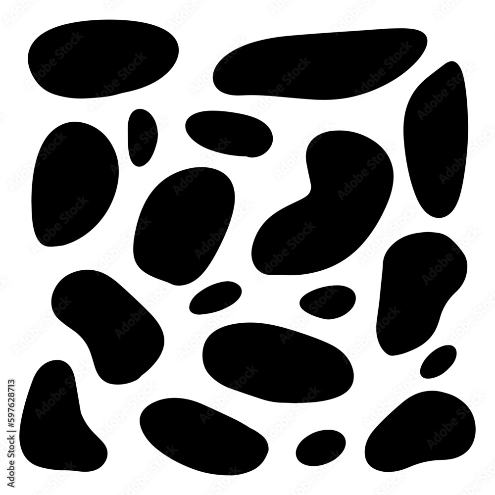 Random organic blobs, Random blots, ink blots, Spot shapes. Splash ...