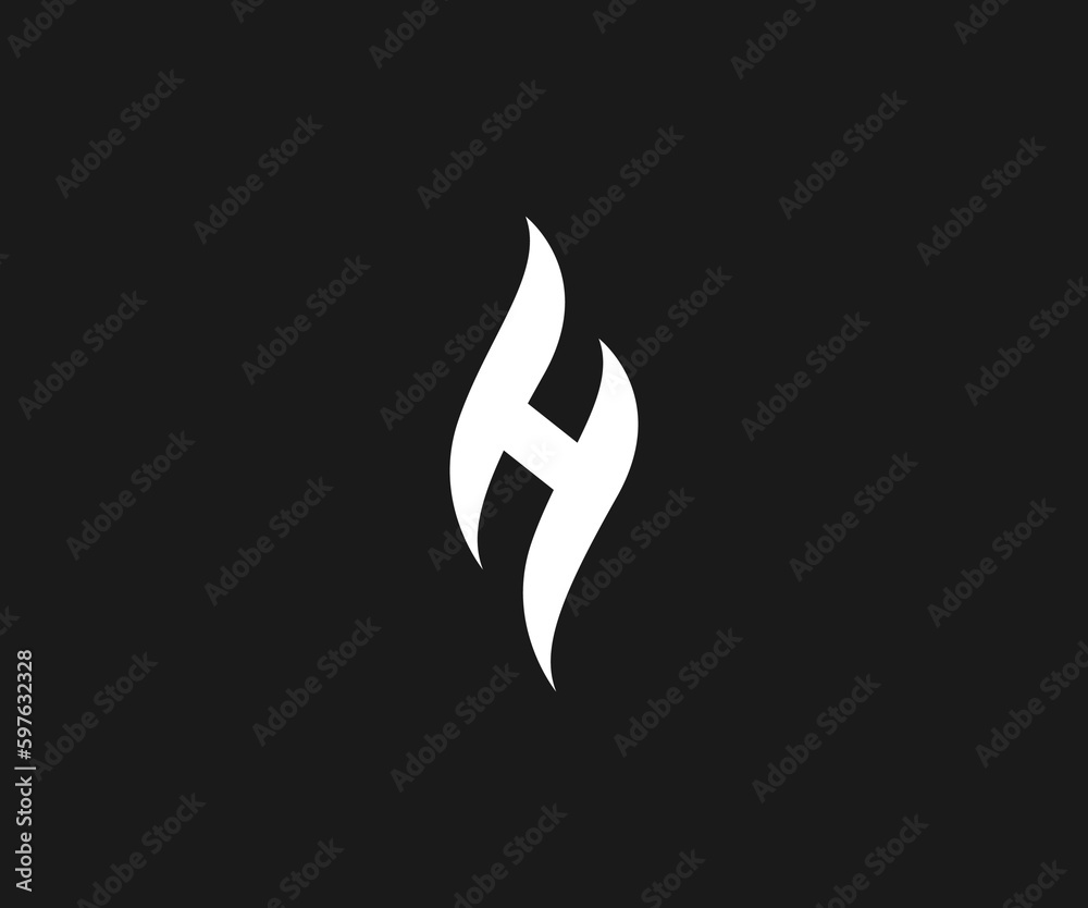 H flames logo Stock Vector | Adobe Stock