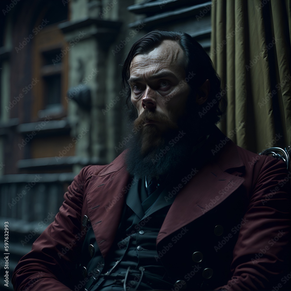 Portrait of a man, similar to the Russian writer, thinker, philosopher ...