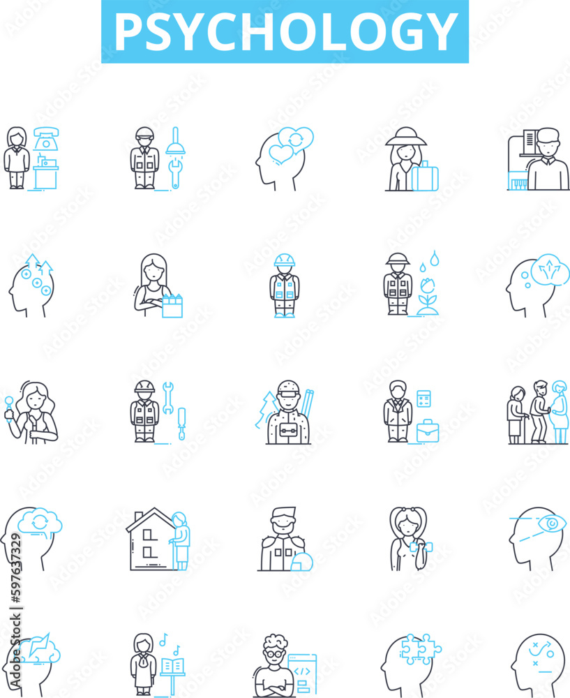 Psychology vector line icons set. Psychology, Behavior, Mental, Mind ...