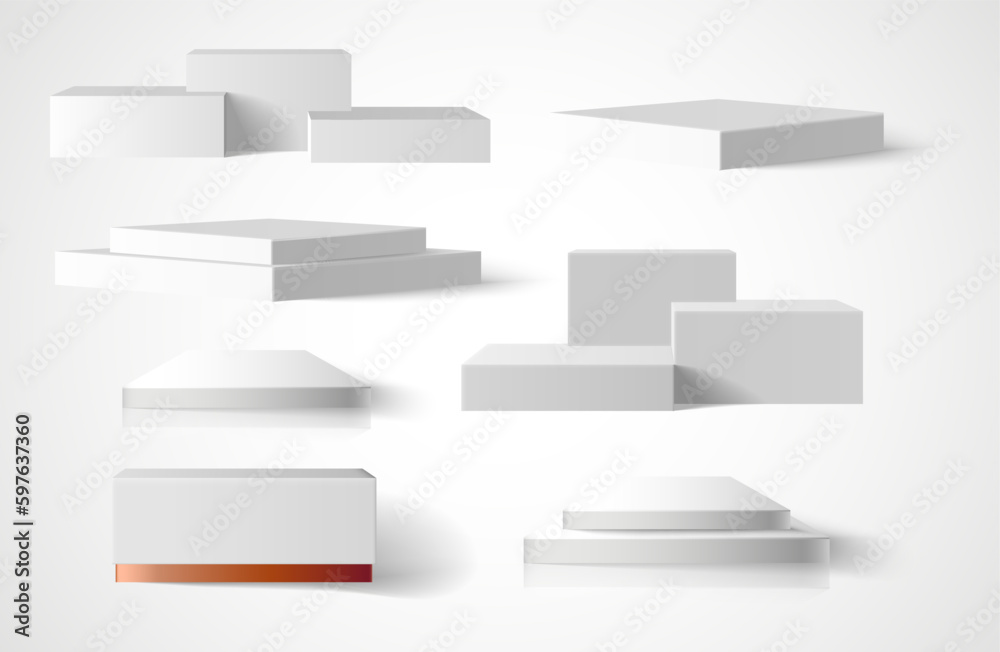 Base and 3D surfaces, white model with shadows ready in png Stock ...