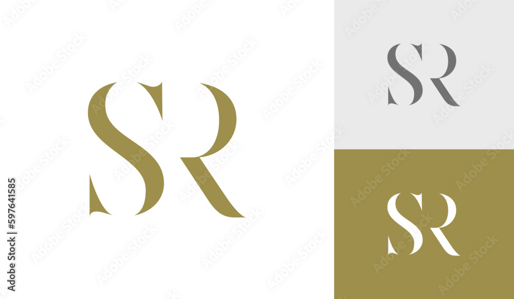 Letter SR initial monogram logo design Stock Vector | Adobe Stock