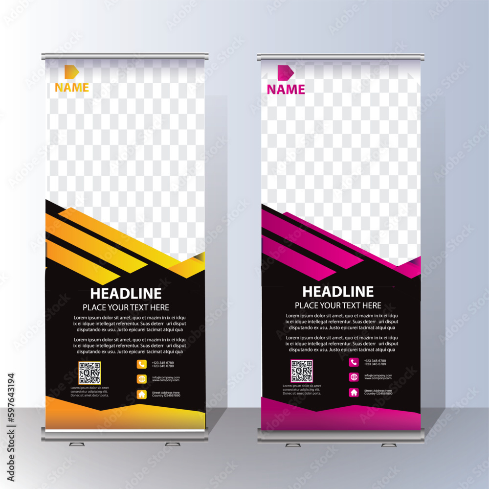 Roll Up Banner Signage Standee Template for Advertising and ...