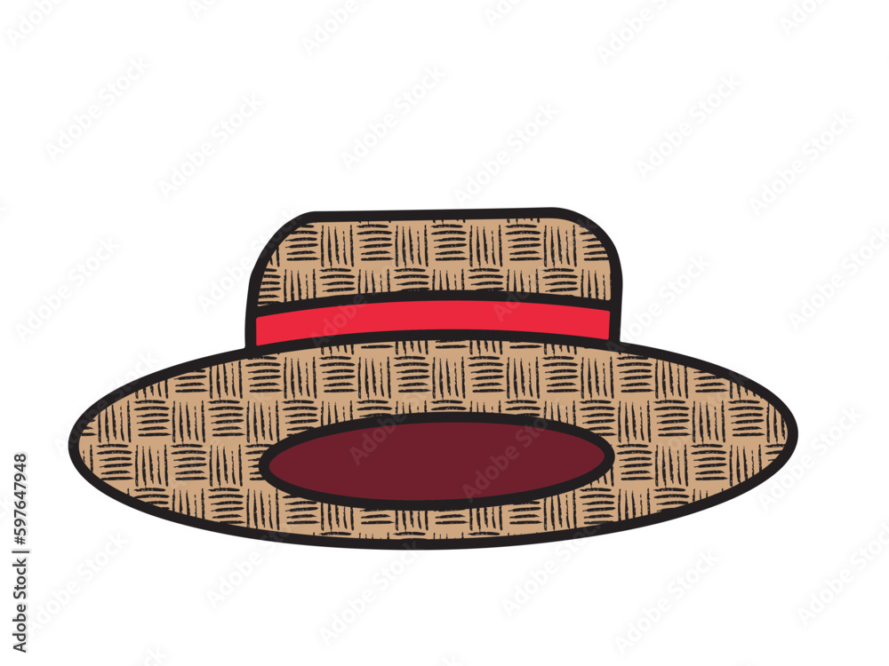 Straw hat design. Vector illustration isolated on transparent ...