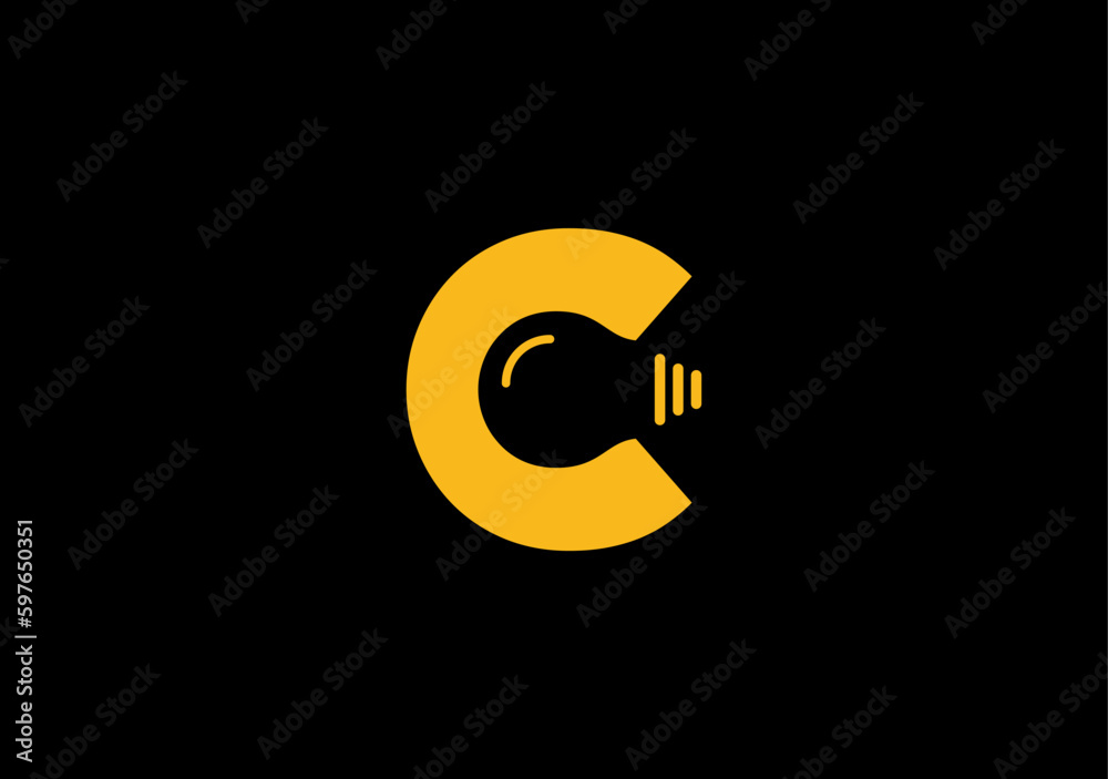 monogram letter C with light bulb idea logo symbol Stock Vector | Adobe ...