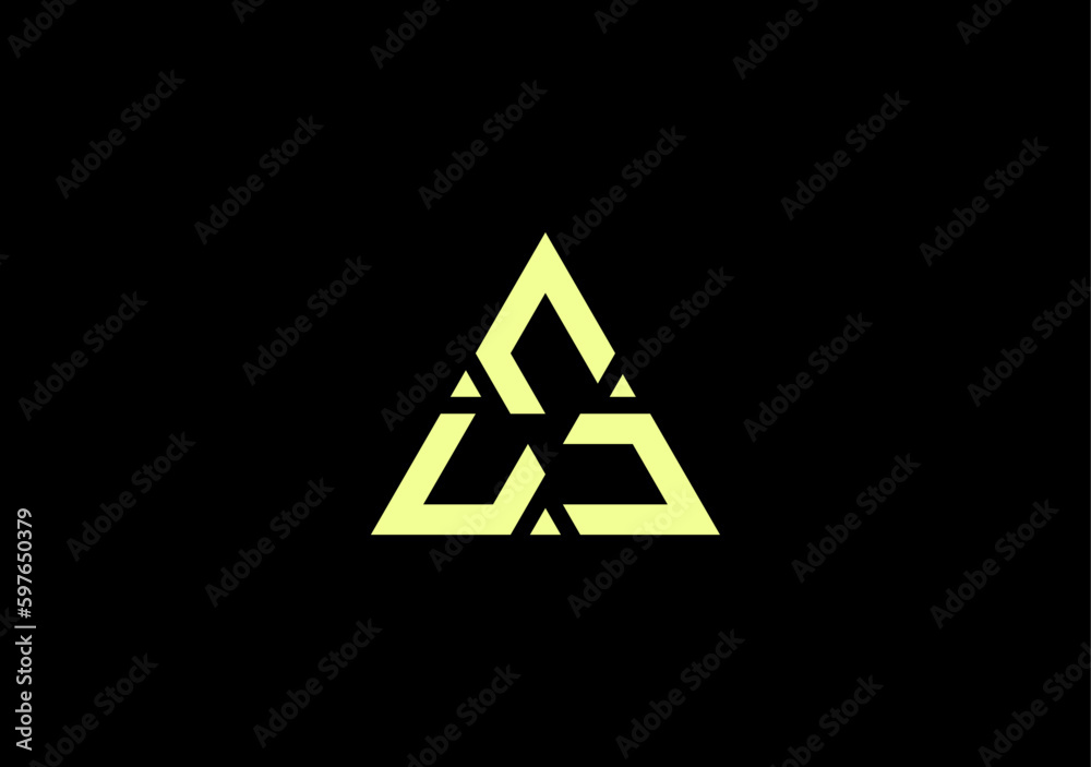 triangle concept based on tripple letter C logo template Stock Vector ...