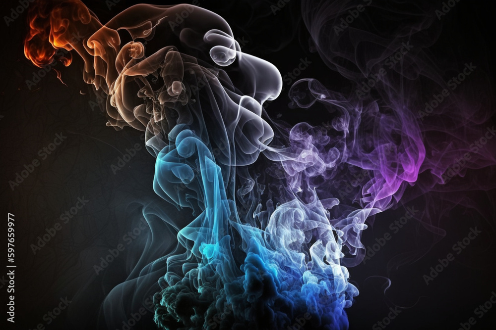 smoke on back background for photoshop Generative AI Stock Illustration ...