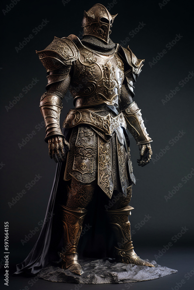 ภาพประกอบสต็อก Fantasy King's Armor. Generative AI. A digital painting ...