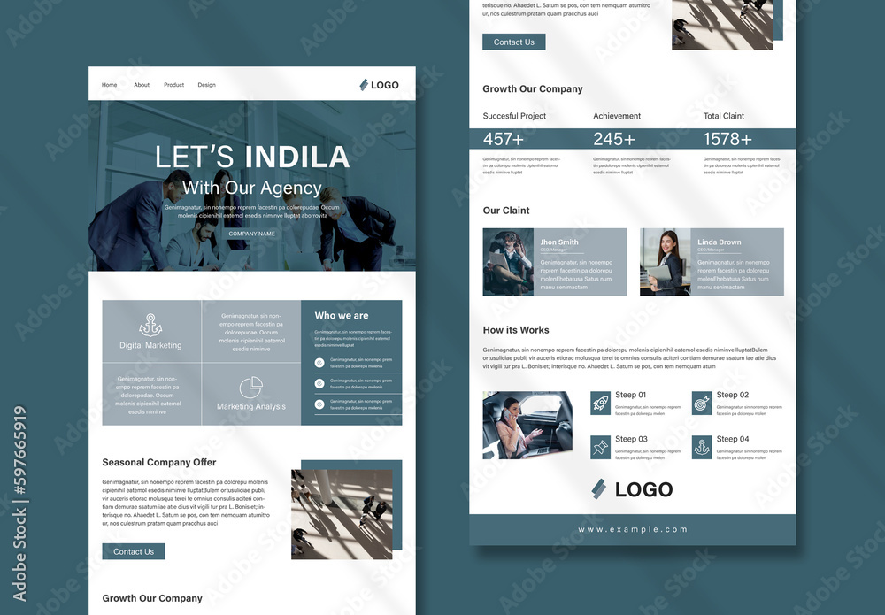 Modelo de Agency Email News Letter Layout do Stock | Adobe Stock
