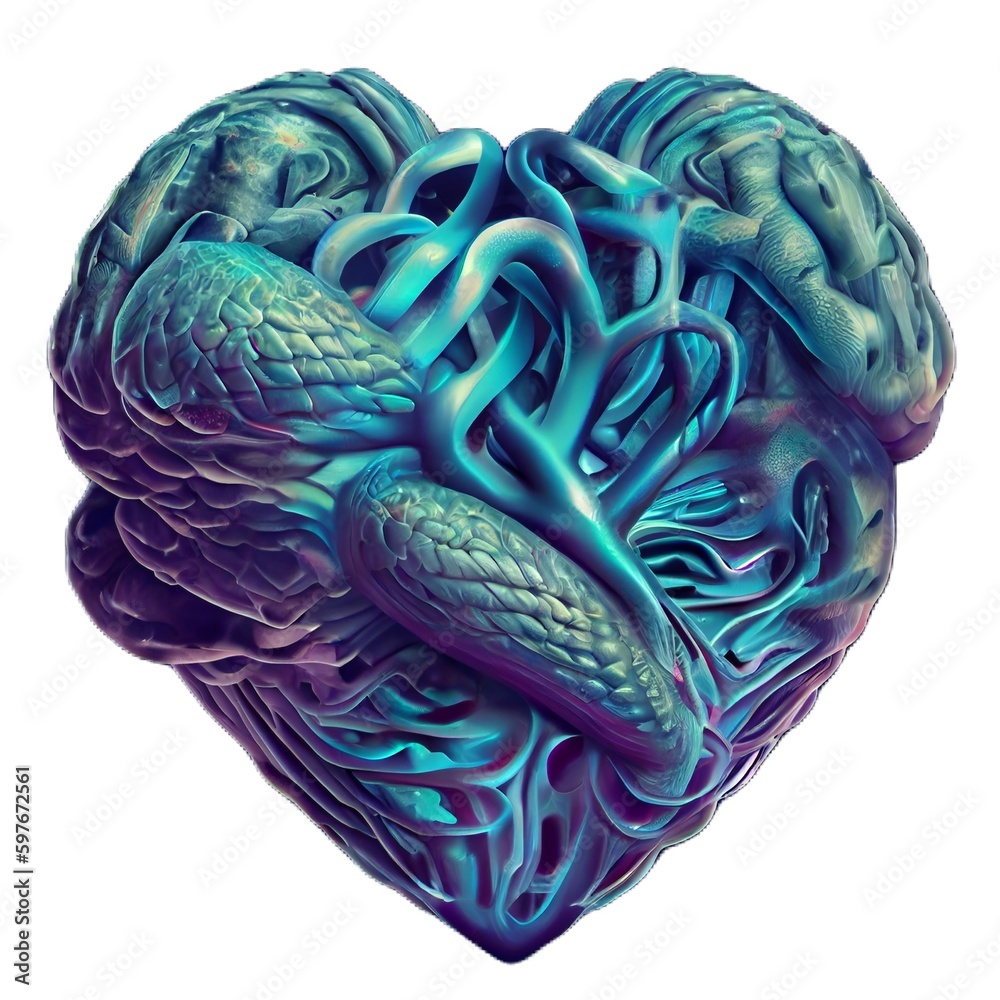 Generative AI abstract render of a human heart Stock Illustration ...