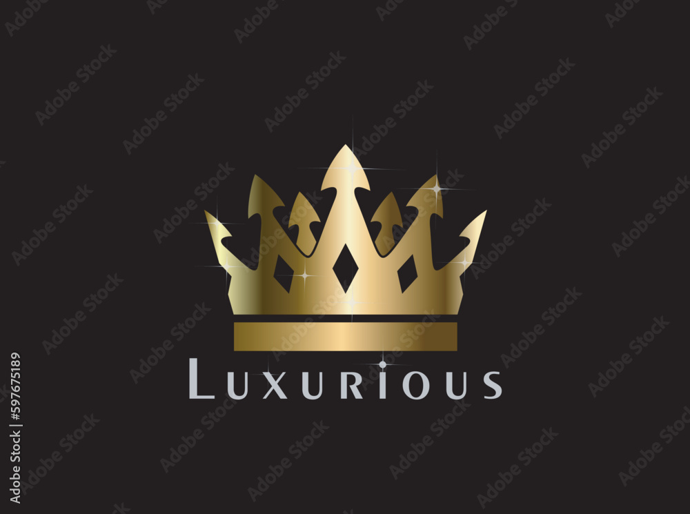 king crown logo designs, royal prince vector in gold color Stock Vector ...