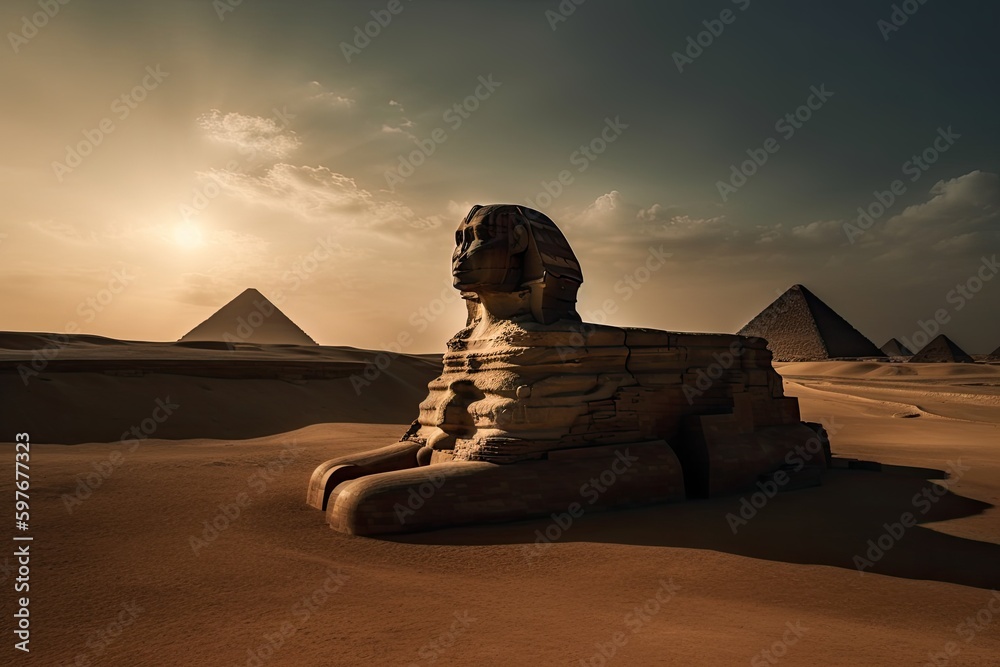 Ancient Egyptian Sphinx Sculpture in Cairo Egypt, Stunning Scenic ...