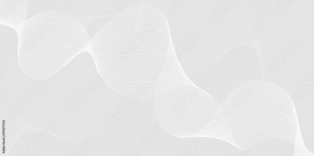 Gray and white abstract background with flowing particles. Digital ...