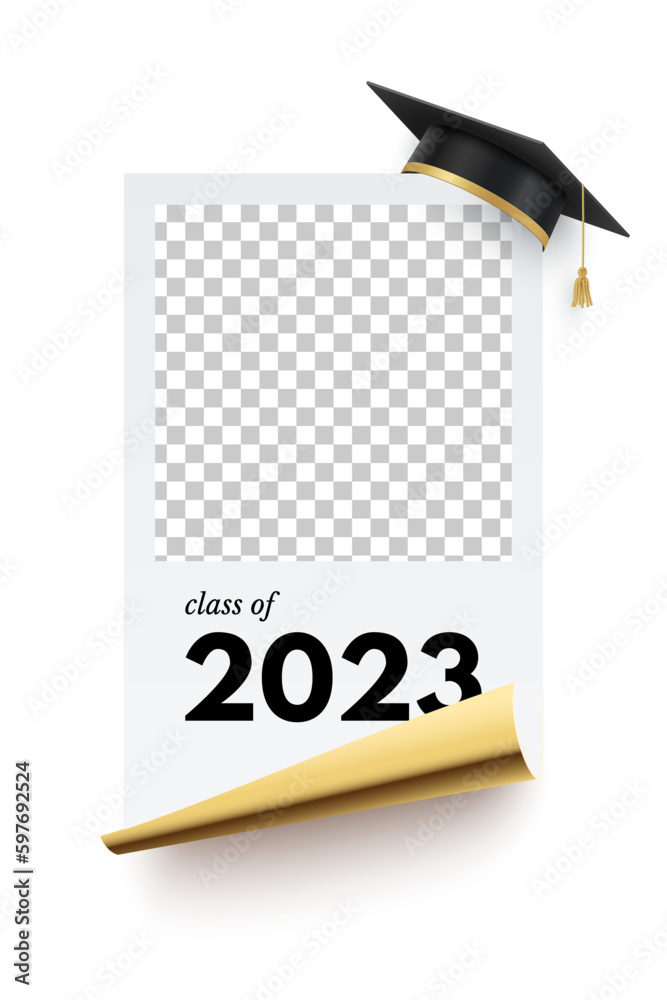 Congratulation for graduates, class of 2023, degree diploma rolled ...