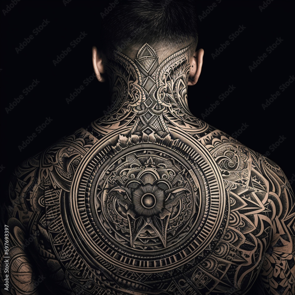 Maori and Haida styles created with generative AI software Stock ...
