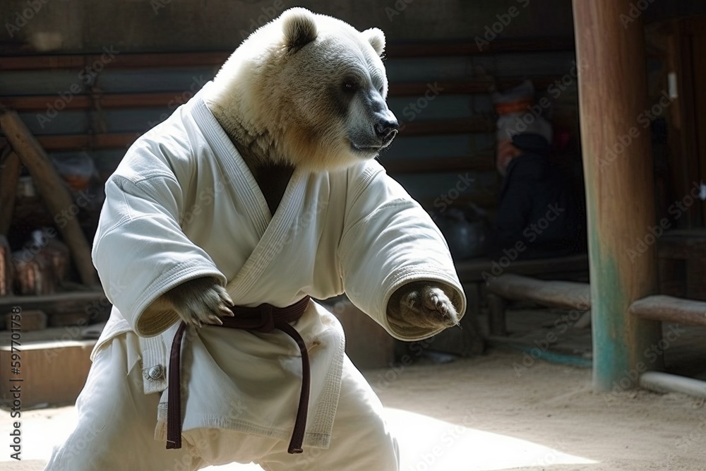 Bear Karate illustration generative ai Stock Illustration | Adobe Stock