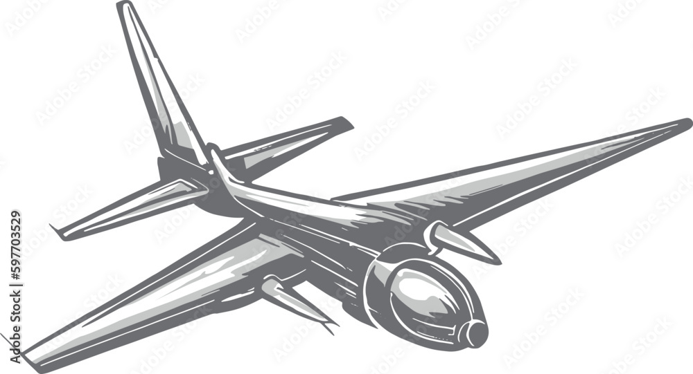 cruise missile drone kamikaze vector drawing isolated on white ...