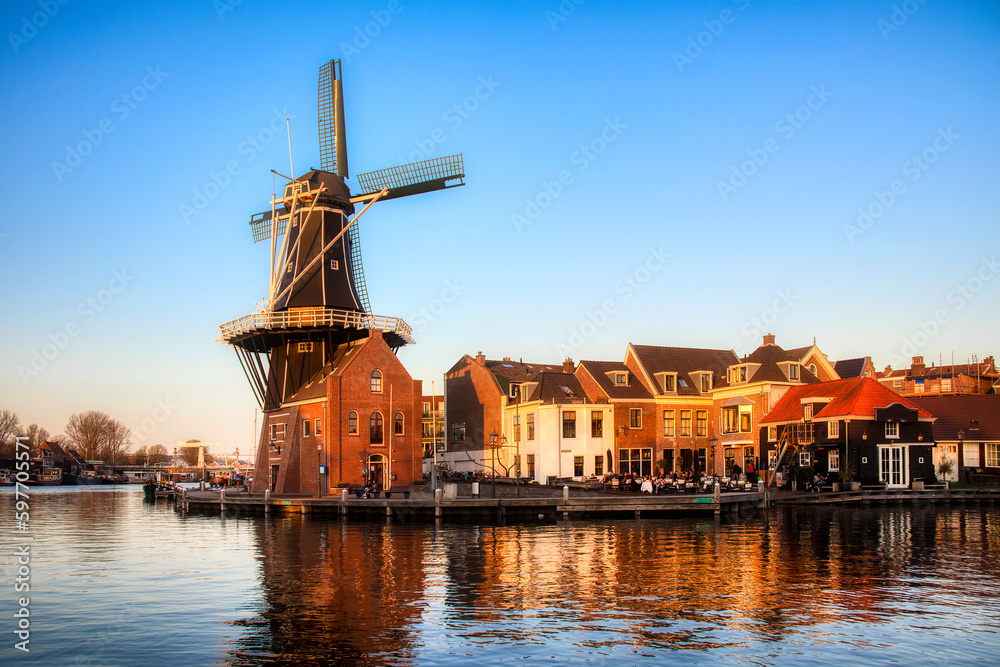 The Binnen Spaarne Canal Running through Haarlem, the Netherlands, with ...