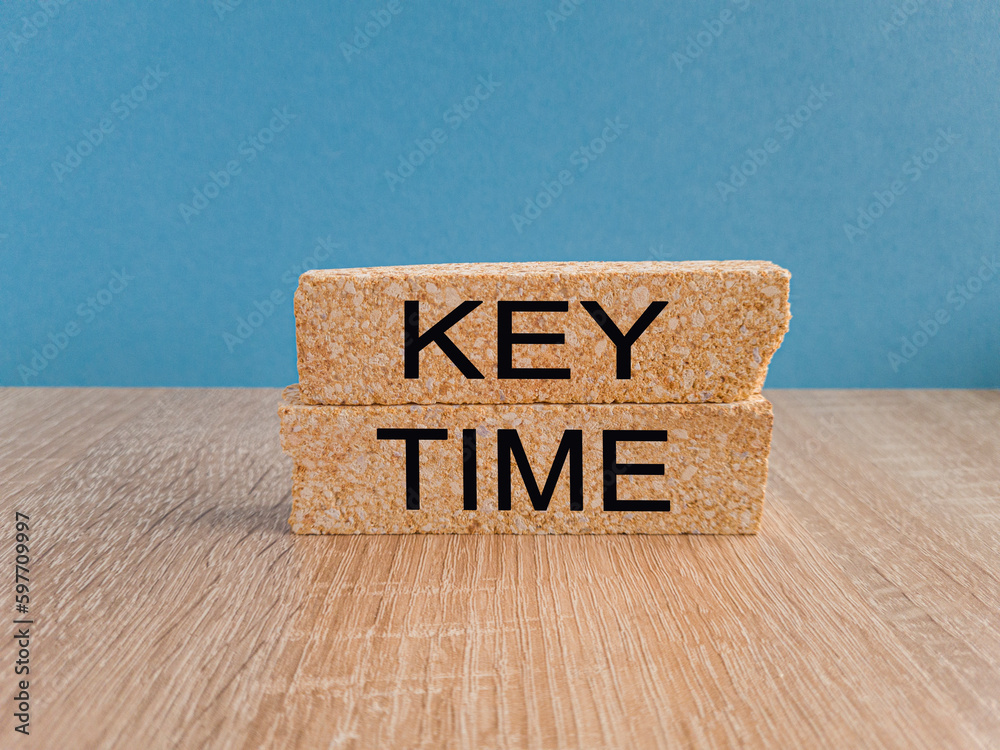 Time to key points symbol. Concept words Key points on brick blocks on ...