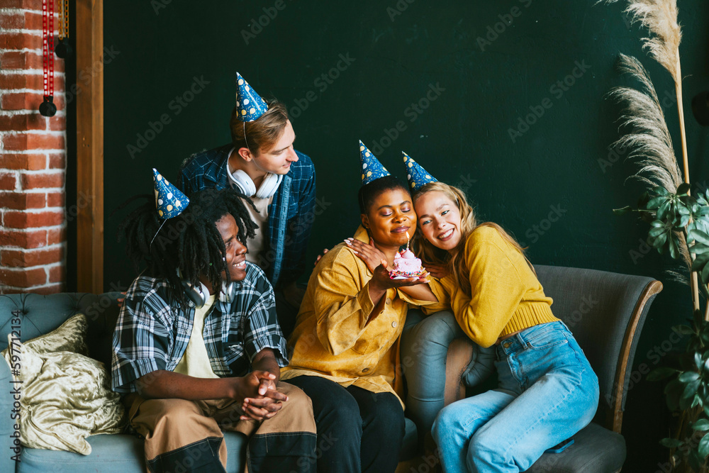 diversity and international group of young people friends students ...