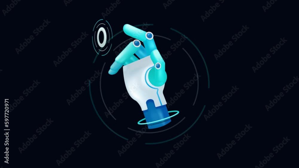 Touch Robot Finger and Activate Futuristic Web Quantum AI. Computer ...