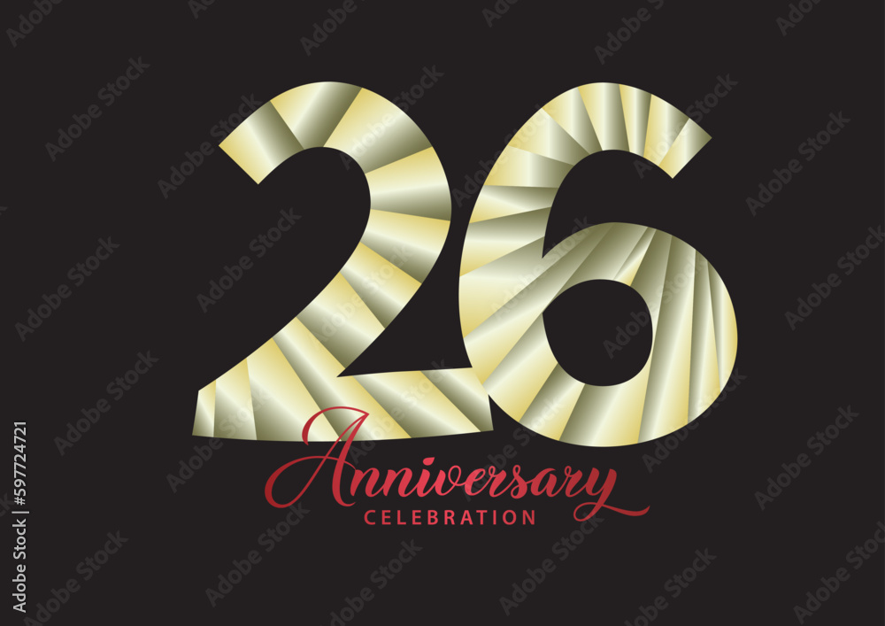 26 year anniversary celebration logotype vector, 26 number design, 26th ...