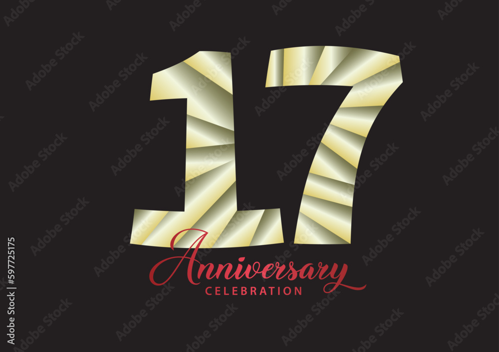 17 year anniversary celebration logotype vector, 17 number design, 17th ...