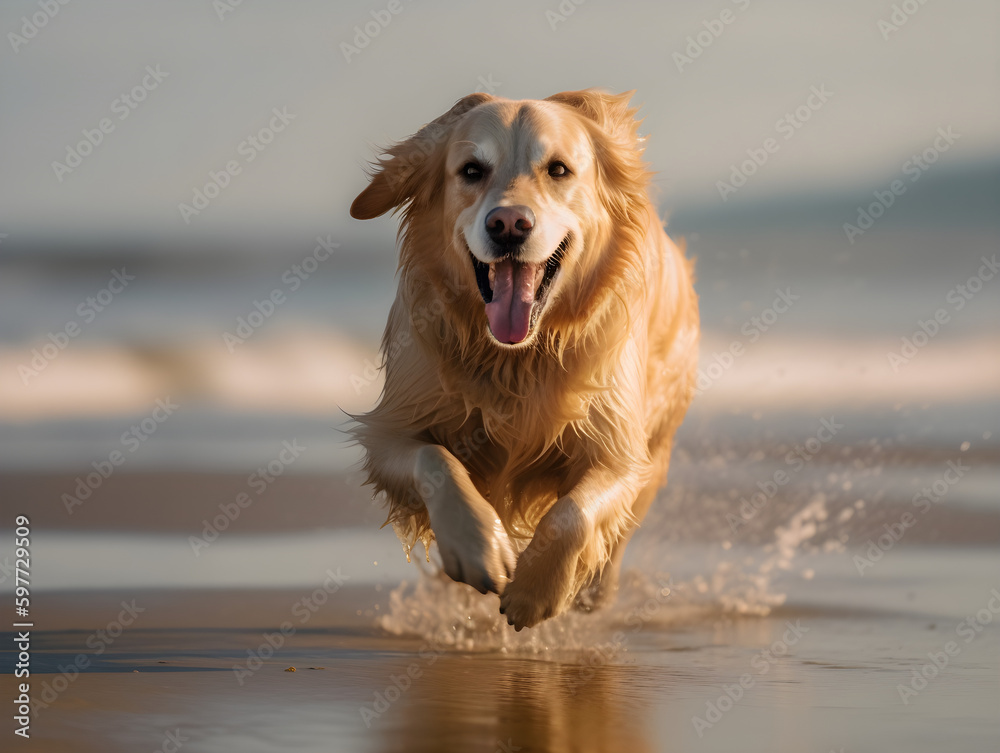 Golden Retrievers are medium to large-sized dogs with a muscular build ...